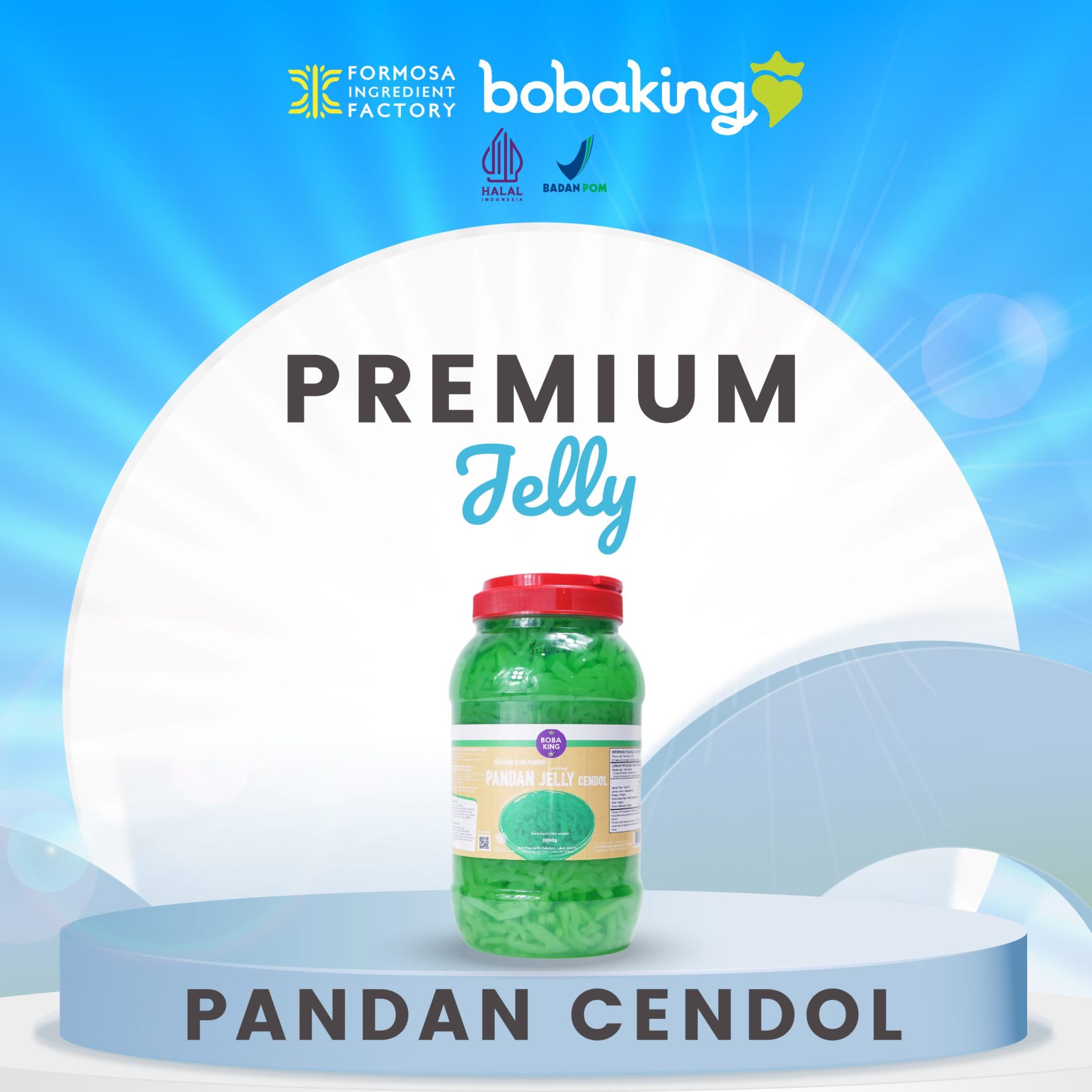 Pandan Cendol Jelly - Bobaking